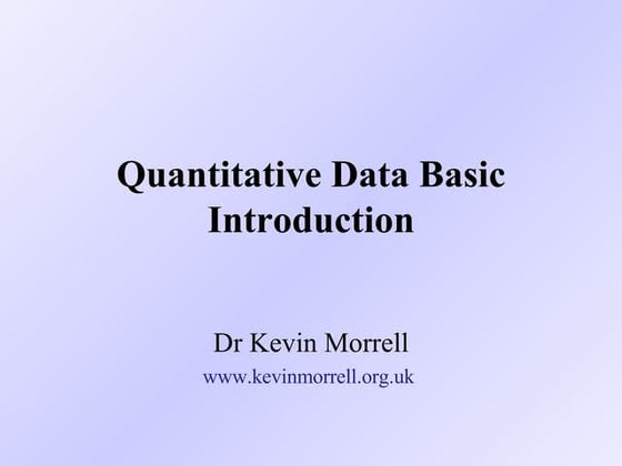 Quantitative data analysis | PPT