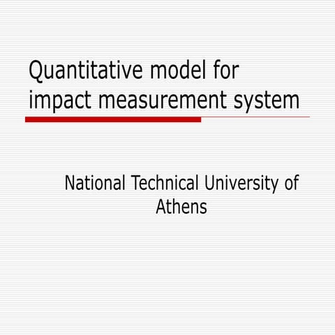 Quantitative Model For an Impact Measurement System | PPT