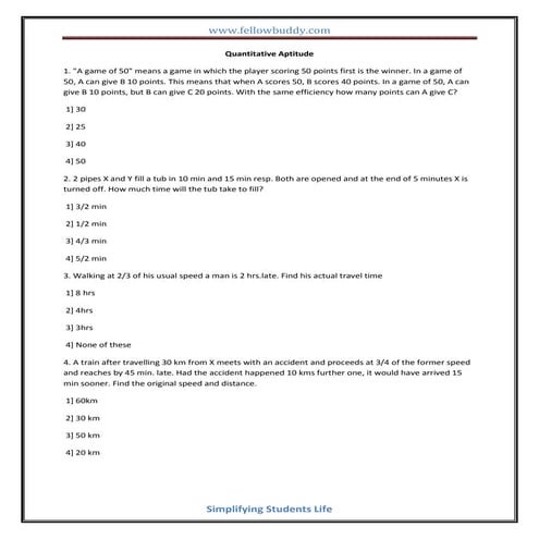 Quantitative aptitude (qa2)_www.fellowbuddy.com