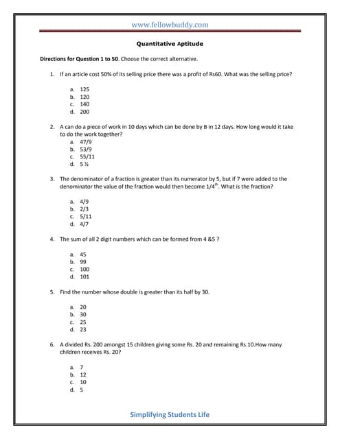 Quantitative Question Pdf 2563