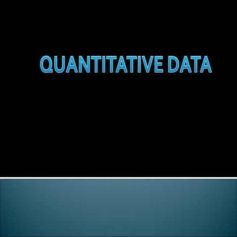 Quantitative data | PPT