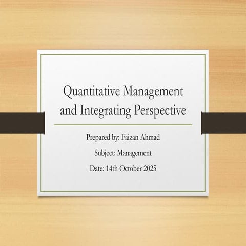 Quantitative approach | PPT