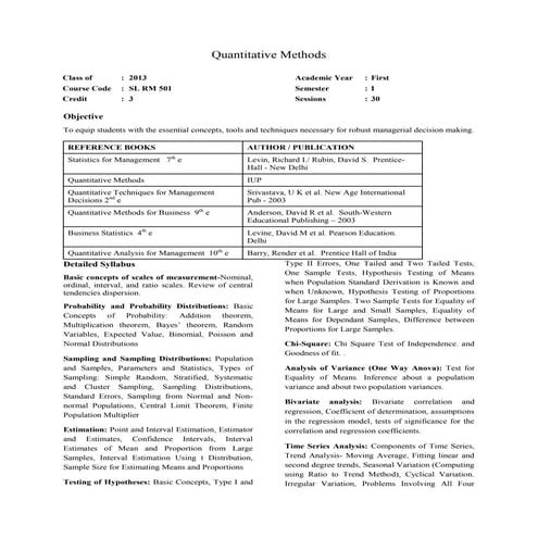 Quantitative methods | PDF