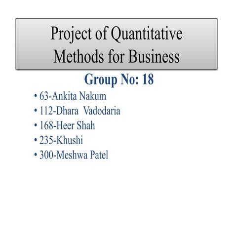 Quantitative methods for business project ppt | PPTX