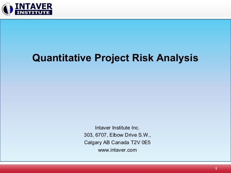 Quantitative Project Risk Analysis quantitative-project-risk-analysis