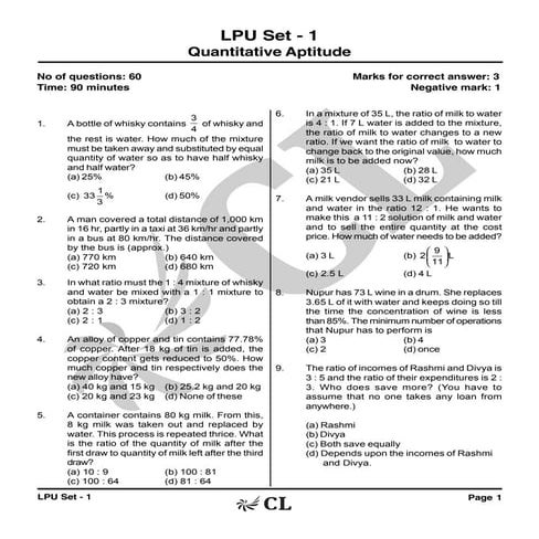 Quantitative question | PDF