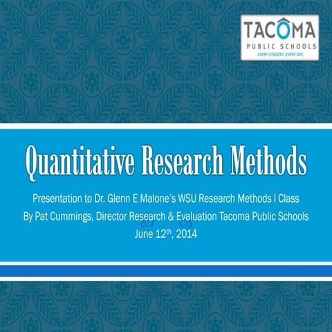 Cummings Quantitative Research Methods | PPT