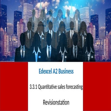 Quantitative Sales Forecasting Edexcel Business.ppt