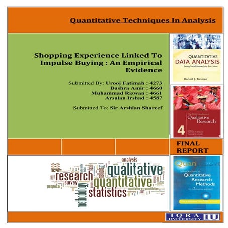 Quantitative techniques in analysis | PDF