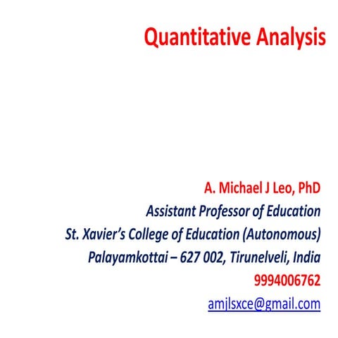 Quantitative Data Analysis Standard Error Effect Size Scales Of