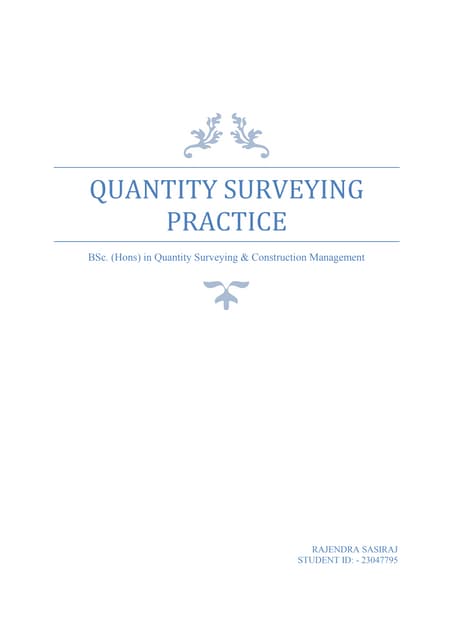 Rics Certificate In Quantity Surveying Pdf