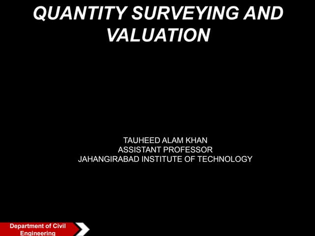 Quantity Survey and Estimation basic terms | PPTX