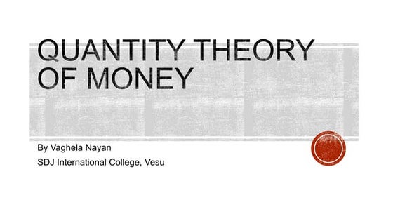 Quantity Theory of Money | PDF | Stocks and Bonds | Personal Investing