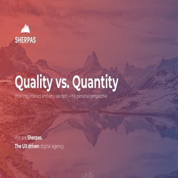 Quantity vs. quality_Jiří Suchý Sherpas | PDF | Technology & Computing