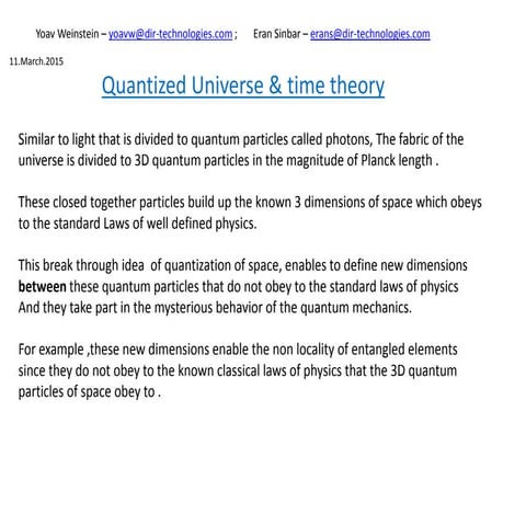 Quantized fabric of space and time theory | PDF