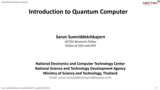 Quantum computer ppt | PPT