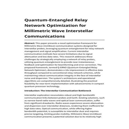 Quantum-Entangled Relay Network Optimization for Millimetric Wave ...