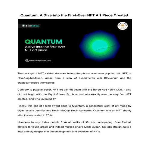 Quantum_ A Dive into the First-Ever NFT Art Piece Created.pdf ...