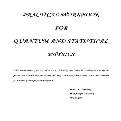 Quantum and statistical physics workbook dec2020 | PDF