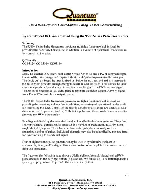 Quantum composers laser information sheet | PDF