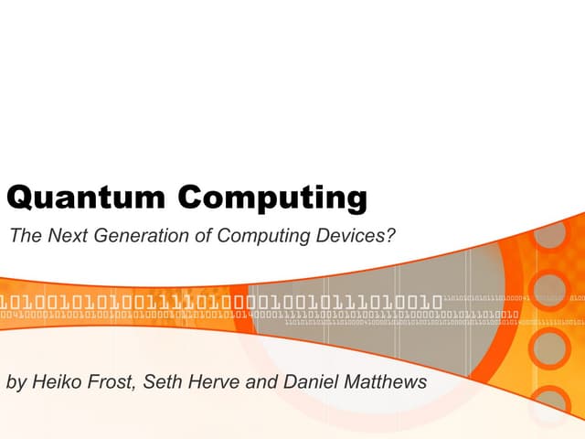 Quantum computer ppt | PPTX