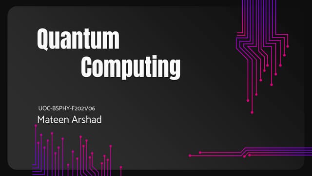 Quantum computer ppt | PPTX