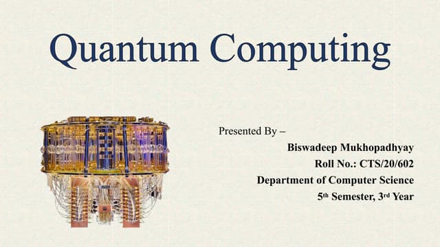 Quantumcomputingpptx And Its Applicationqunatum Simulationquantum