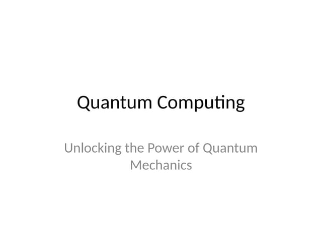 Introduction to Quantum Computing and Classical Computing | PPTX | Computing | Technology ...