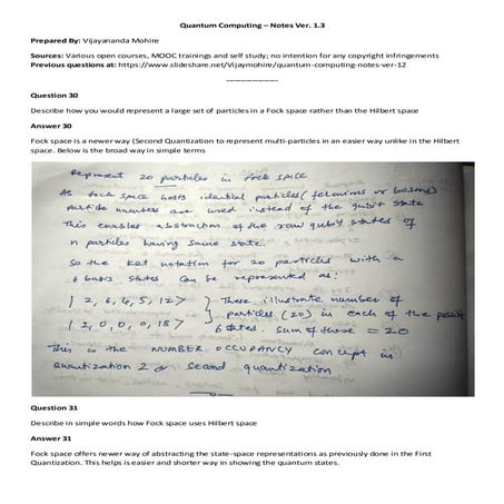 Quantum Computing Notes Ver 1.3 | PDF