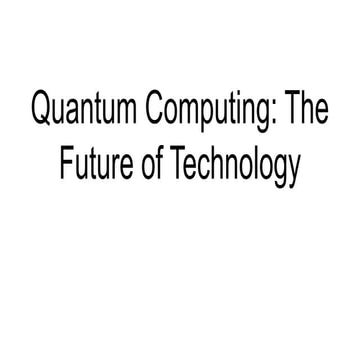 Cryogenic CMOS Technology for Quantum Computing | PPTX