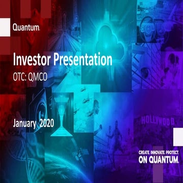 Quantum Corporation (OTC:QMCO) Investor Presentation - January 2020 | PPT