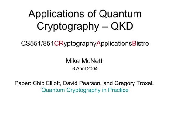 Quantum Key Distribution | PDF