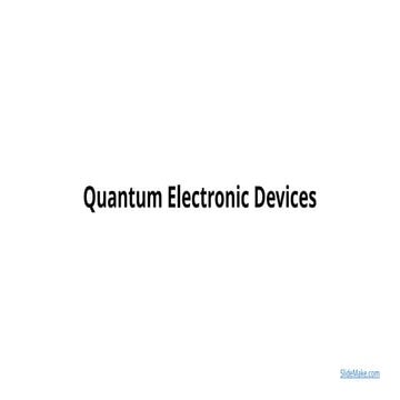 Quantum Electronic Devices in nanotechnology | PPTX