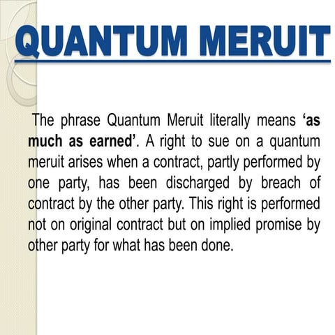 Quantum meruit by Neeraj Bhandari ( Surkhet.Nepal ) | PPTX