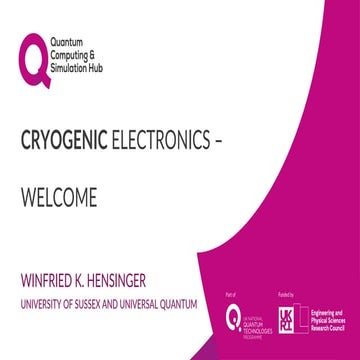 Quantum Technology Innovation Network: Cryogenic Electronics | PDF