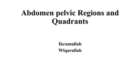 clinically oriented anatomy ; abdomino-pelvic quadrants and regions ...