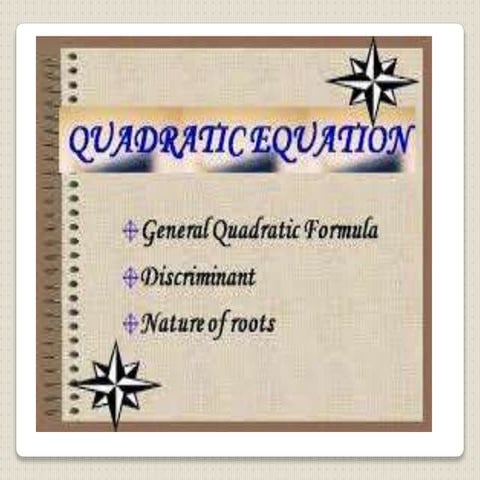 Quardratic equation | PPT