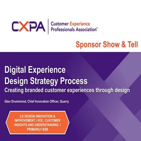 Digital Experience Design Strategy at the CXPA 2015 | PPT