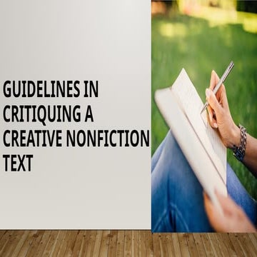 CREATIVE NON FICTION MODULE 6 - GUIDELINES | PPT