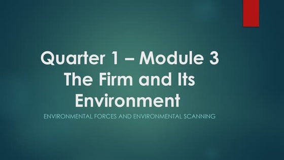 Environmental Threat & Opportunity Profile (ETOP)) | PPTX | Green Solutions | Business