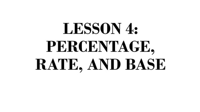 How to Use Percentage - Rate - Base (PRB) and Translation in Solving ...