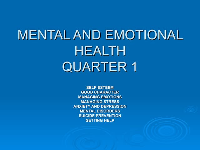 Promoting Good Mental and Emotional Health (MAPEH Grade 8) | PPTX