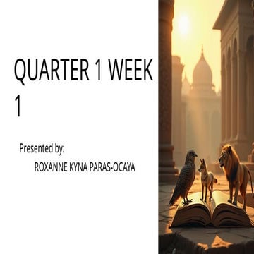 QUARTER 1 WEEK 1 CHARACTERS AND CHARACTERIZATION | PPTX