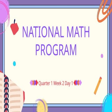 Quarter 1 Week 2 d-1-5 National Math Program | PPTX