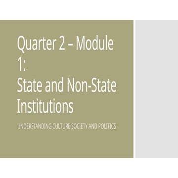 Forms and functions of state and non-state Institutions | PPTX