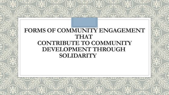 Community Dynamics and Community Actions | PPTX