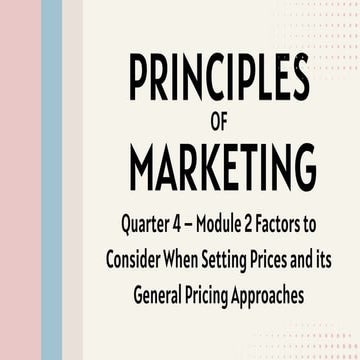 Quarter 4 Module 2 Principles of Marketing | PDF