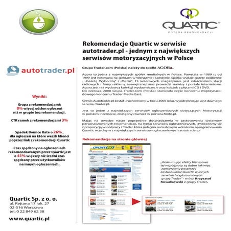 Rekomendacje Quartic w serwisie Autotrader.pl