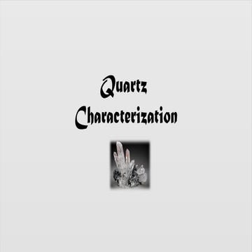 Comprehensive Characterization of Quartz: Exploring Structural, Optical, and Mechanical ...