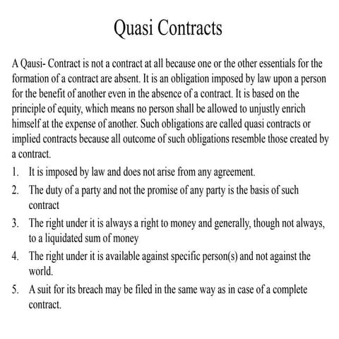 Quasi contracts | PPTX